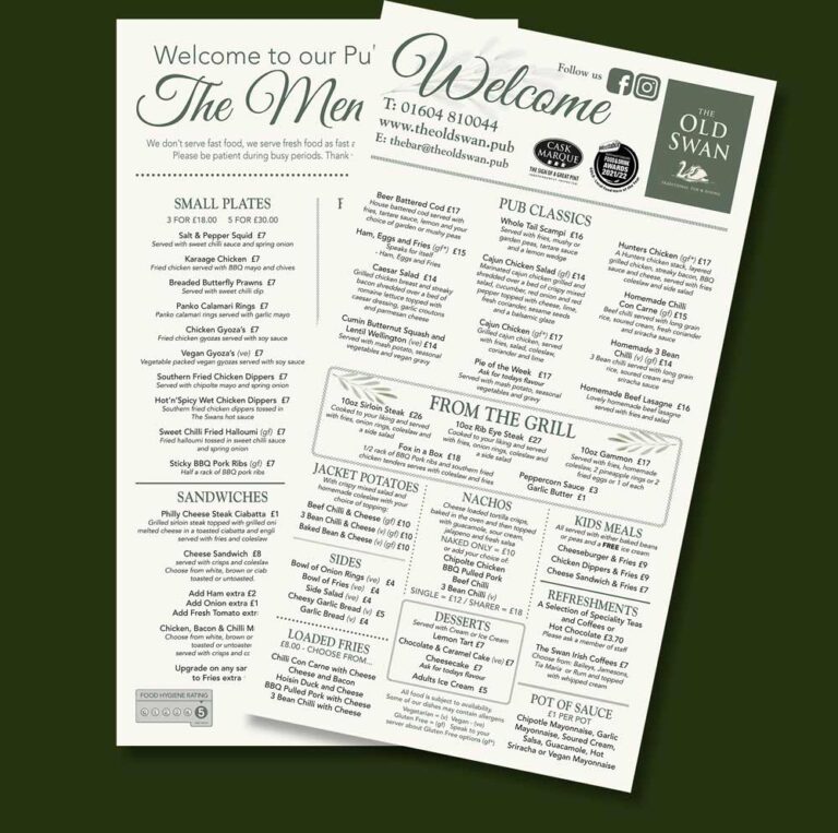 2023-March-Swan-Menu-1 - The Old Swan Pub Earls Barton